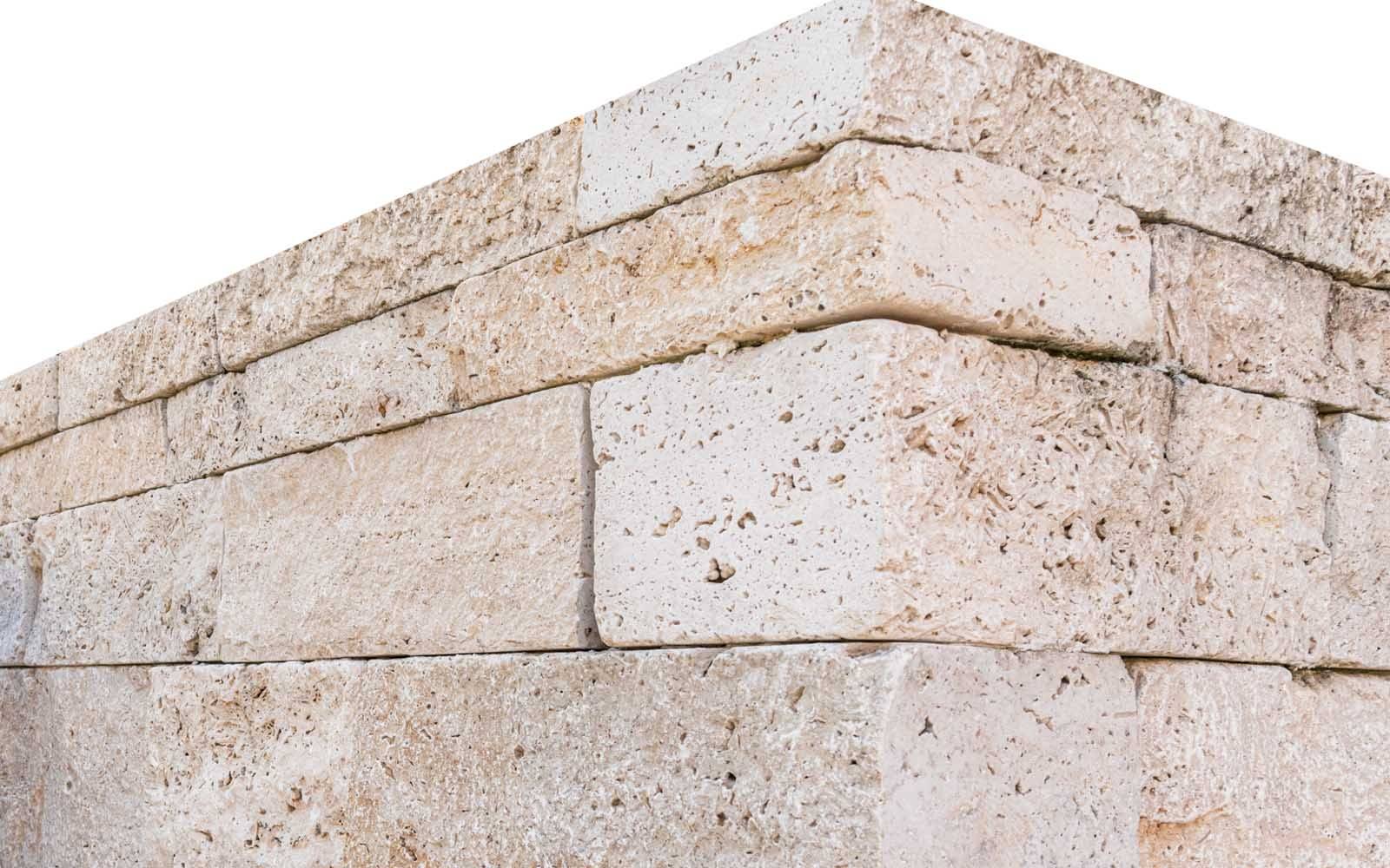 Travertin Mauersteine für Terrasse und Garten